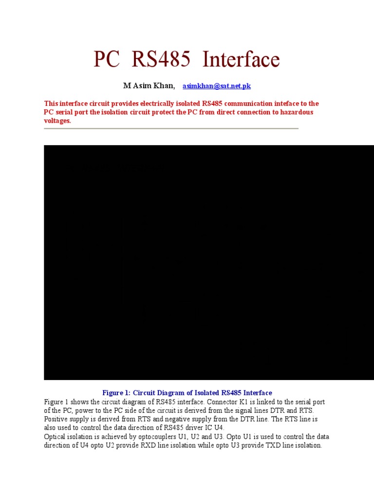 Isolated RS485 PC Interface Circuit | PDF | Manufactured Goods | Chess