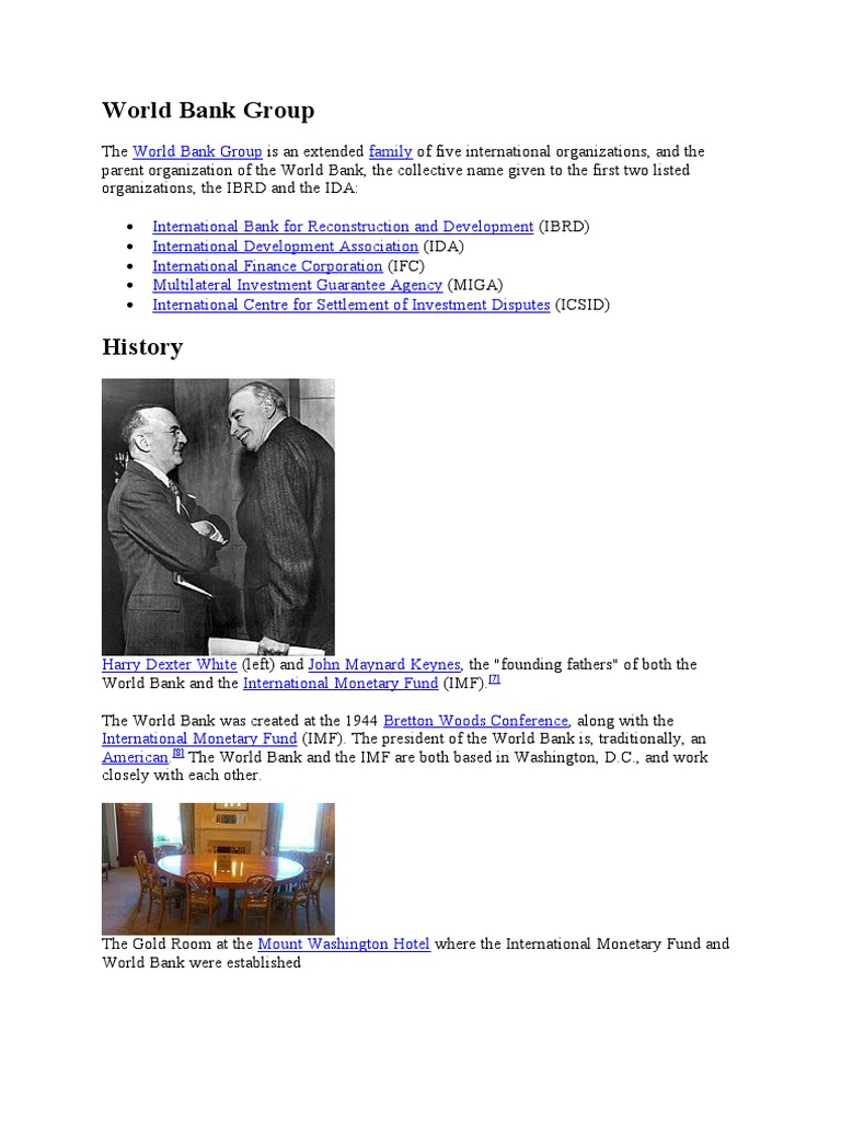 An Overview of the World Bank Group: History, Organizations, Leadership ...