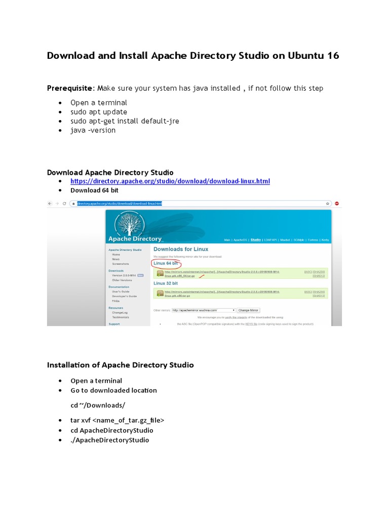 5.1 Download and Install Apache Directory Studio On Ubuntu 16 | PDF