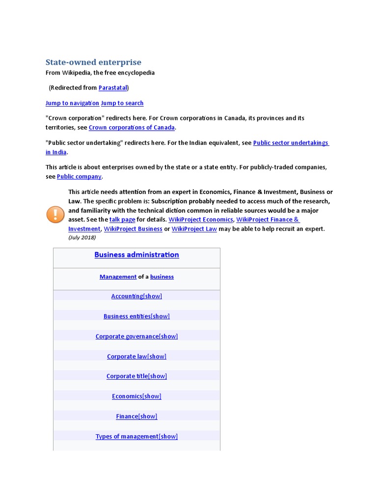 State-Owned Enterprises Explained | PDF | Finance & Money Management