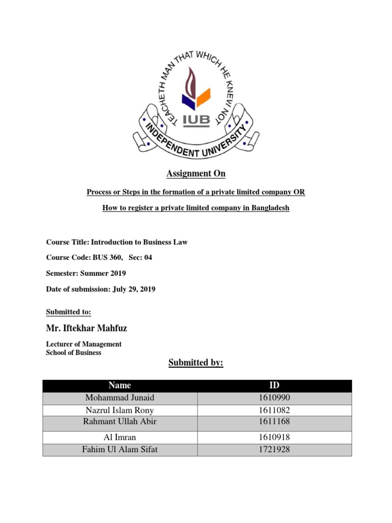 Bus 360 Final Report 2019 | PDF | Business Law | Legal Concepts