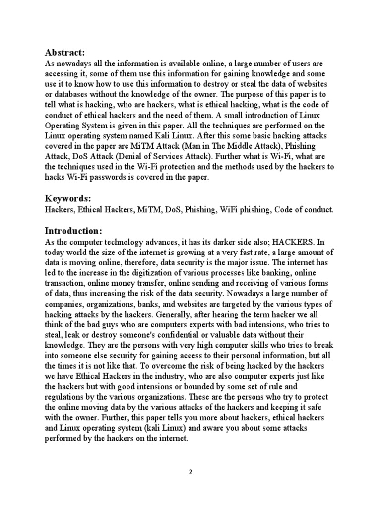 Ethical Hacking and Hacking Attacks | PDF | Security Hacker | White Hat ...