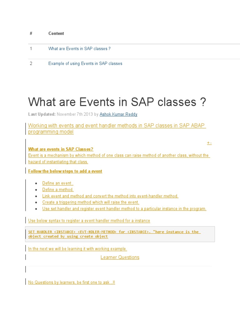 03.events in Object Oriented ABAP | PDF | Class (Computer Programming ... 03.events in Object Oriented ABAP | PDF | Class (Computer Programming ...