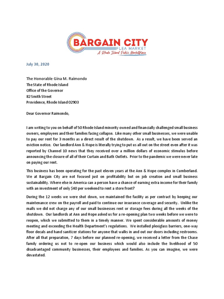 Bargain City Letter | PDF | Retail | Economies