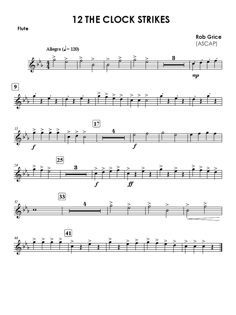 12 The Clock Strikes - Flute | PDF