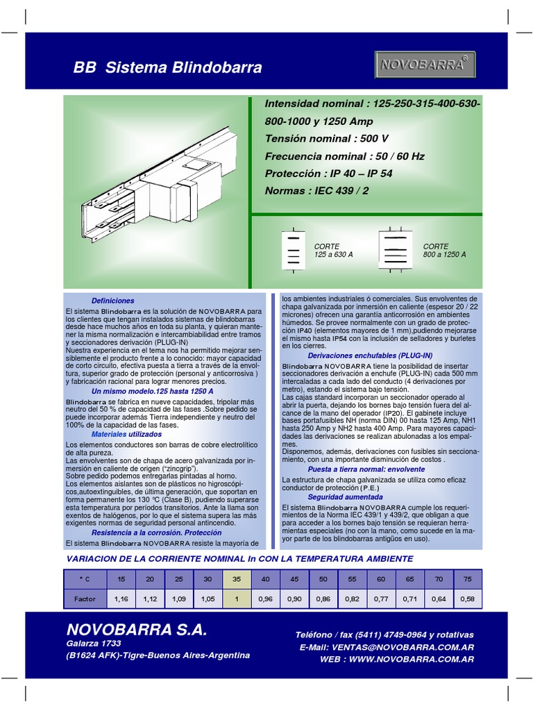 Sistema Blindobarra NOVOBARRA: Especificaciones | PDF | Electricidad ...