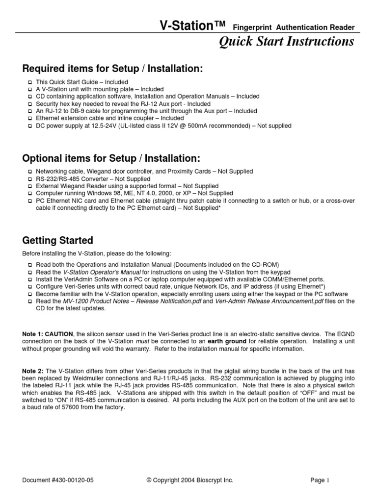 V-Station Quick Start | PDF | Computer Network | Personal Computers