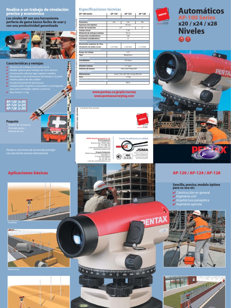 Ficha Tecnica Nivel de Precision Pentax AP-120-124-128 | PDF | Naturaleza | Science
