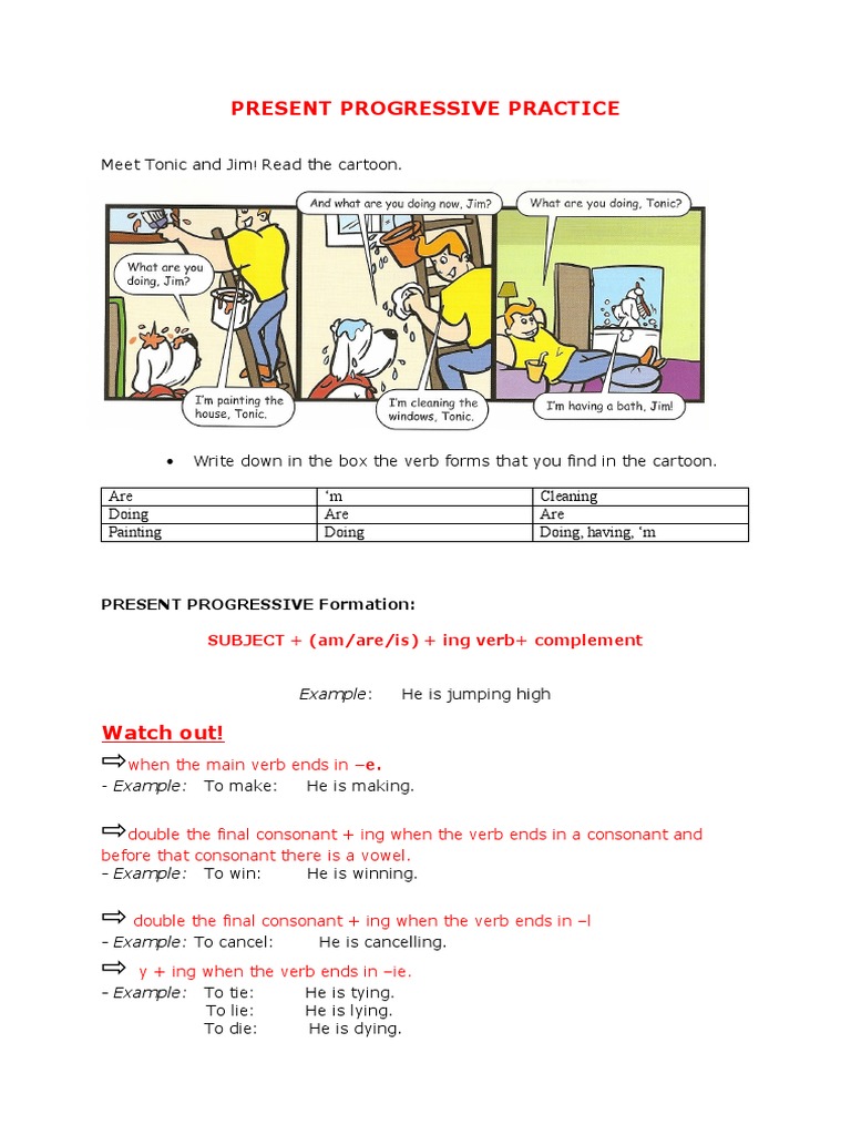 Present Progressive | PDF | Linguistics | Language Families