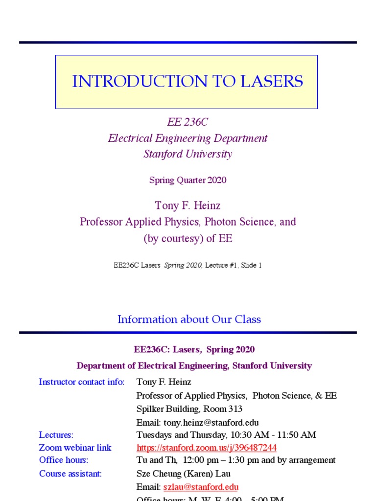 EE236C: Introduction to Lasers | PDF | Laser | Ligo