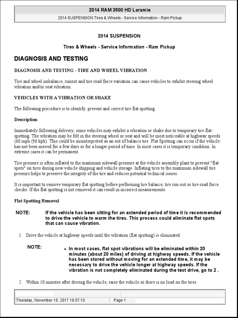 SUSPENSION Tires & Wheels - Service Information - Ram Pickup PDF | PDF ...