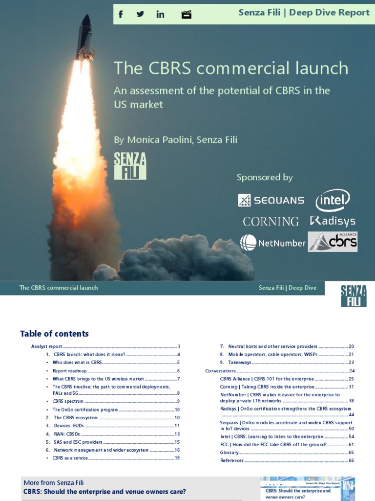 SenzaFili CBRSLaunch DeepDiveReport | PDF | Lte (Telecommunication) | Wi Fi SenzaFili CBRSLaunch DeepDiveReport | PDF | Lte (Telecommunication) | Wi Fi