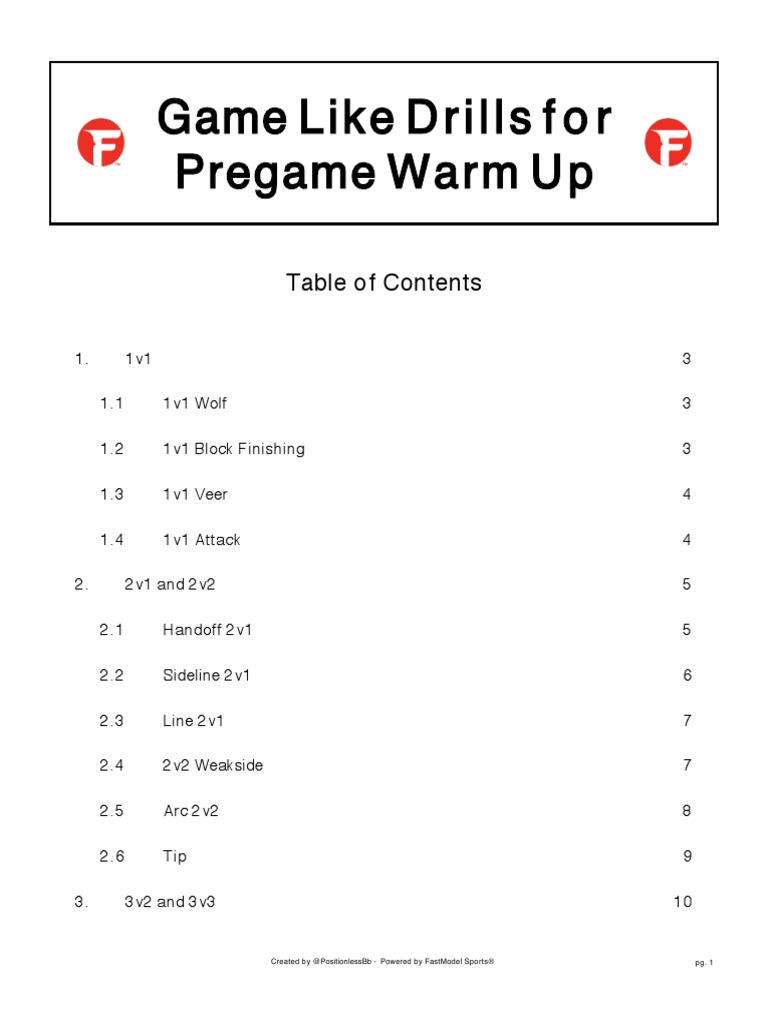 Game Like Drills For Pregame Warm Up PDF | PDF | Leisure | Sports Rules ...