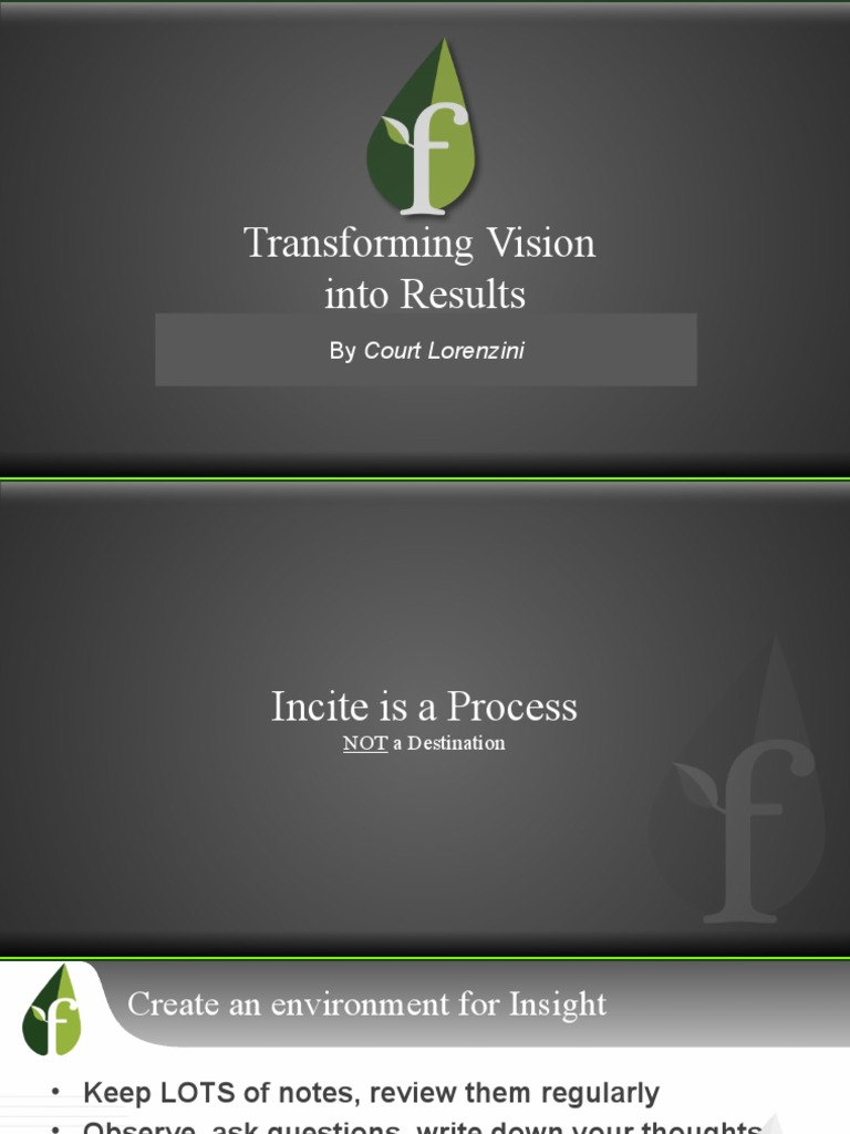 FI Vision Presentation, Sept 2020 | PDF | Insight | Cognition