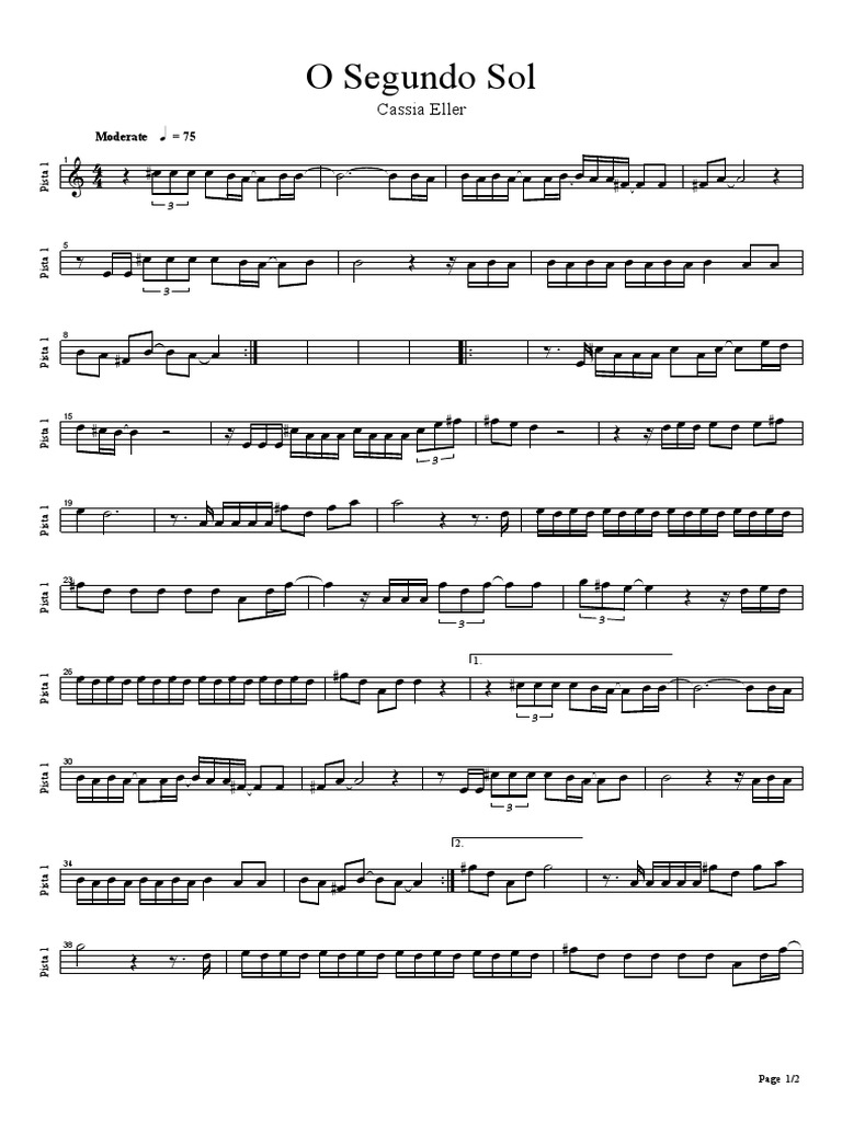 O Segundo Sol - Letra de Cássia Eller | PDF