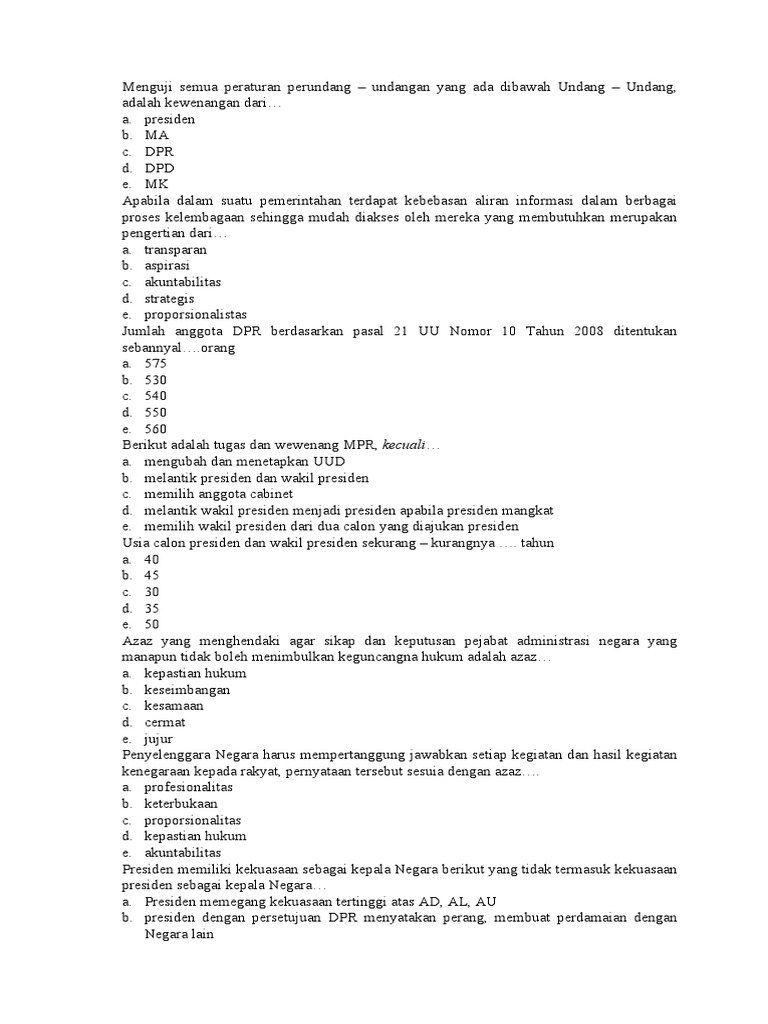 Edit Soal PKN X | PDF