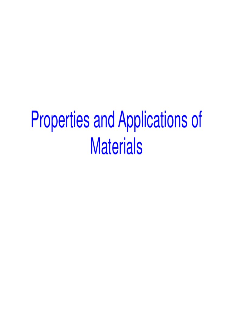16 - Properties and Applications of Materials PDF | PDF
