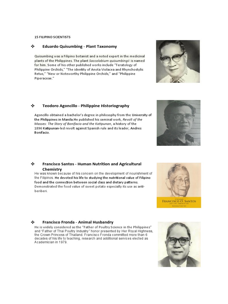 Eduardo Quisumbing - Plant Taxonomy: 15 Filipino Scientists | PDF ...
