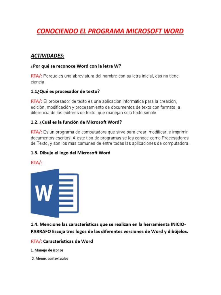 Conociendo El Programa Microsoft Word | PDF