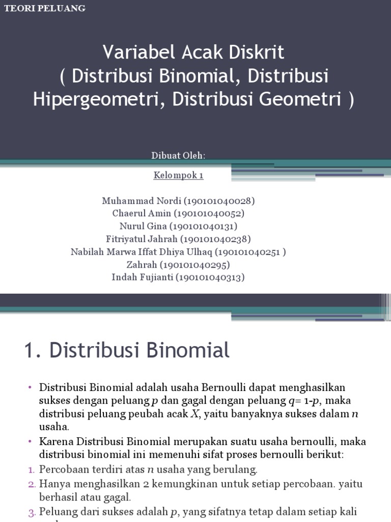 Variabel Acak Diskrit Kel 1 NEW 2 | PDF
