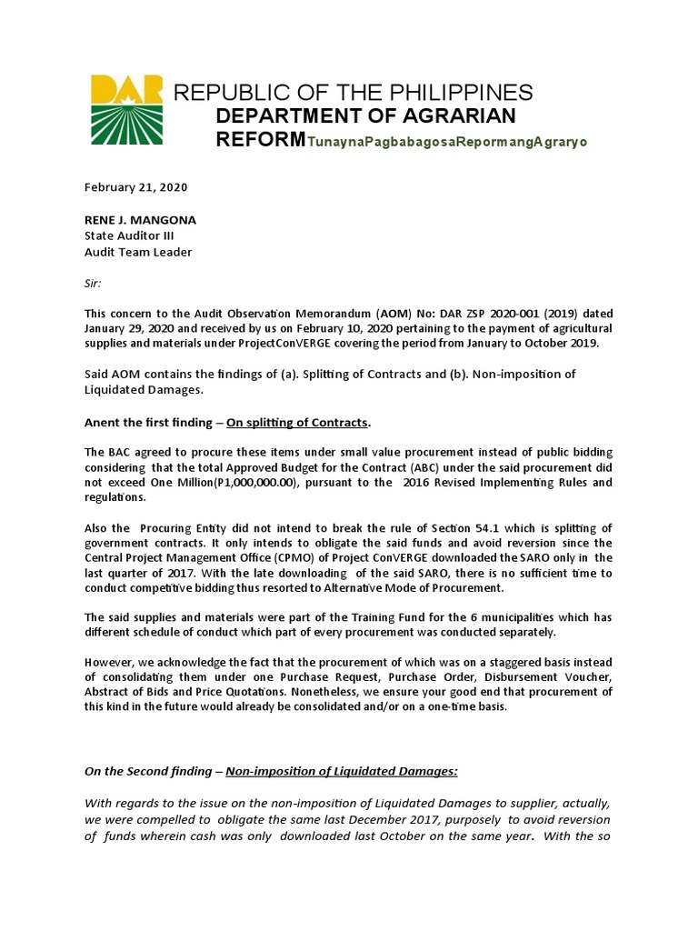 Reply AOM | PDF | Procurement | Business