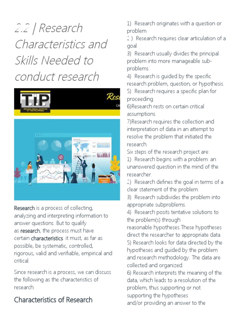 Research Skills and Characteristics Explained | PDF | Hypothesis ...