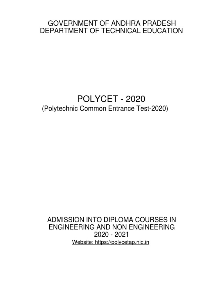 POLYCET - 2020: Government of Andhra Pradesh Department of Technical ...