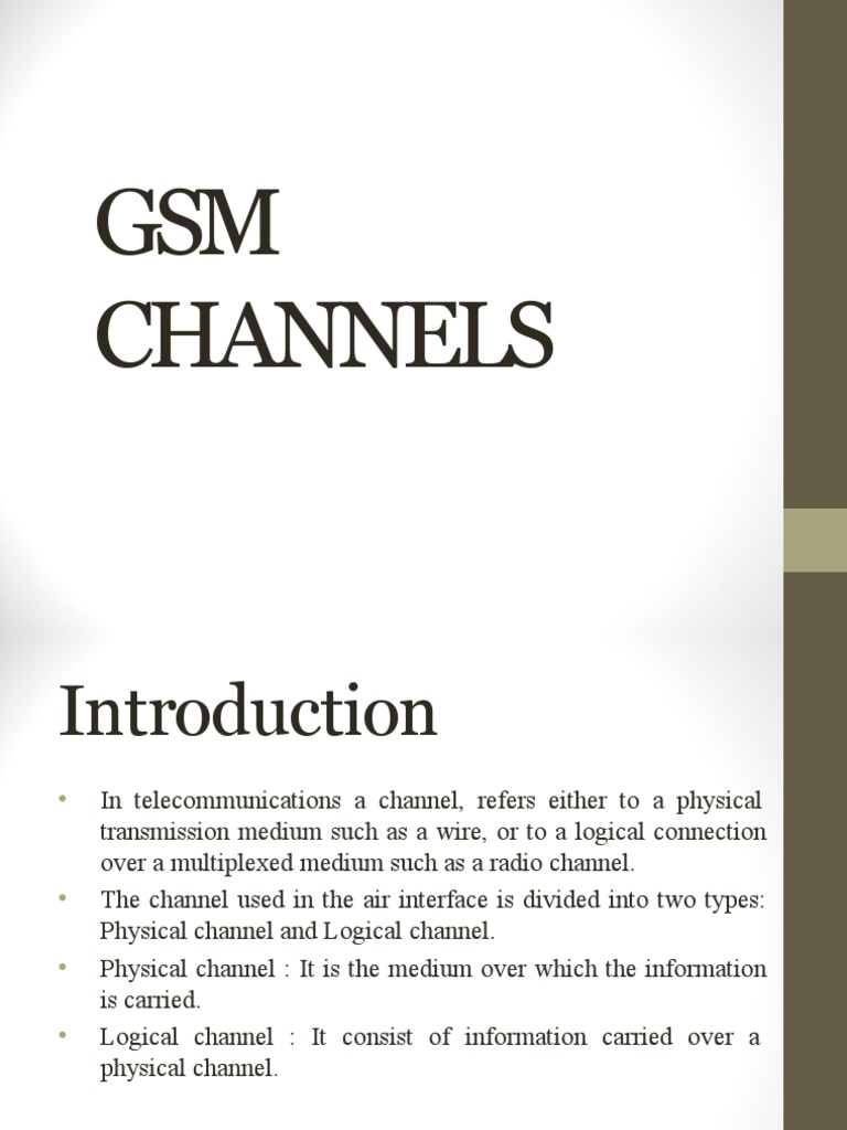 Overview of GSM Channel Types | PDF | Digital Technology | Computing