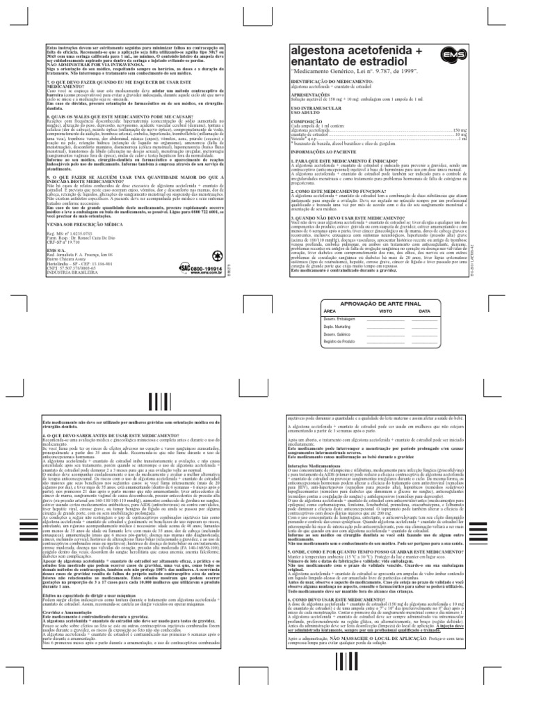 Bula Algestona Acetofenida Estradiol 10554 1343 | PDF ...