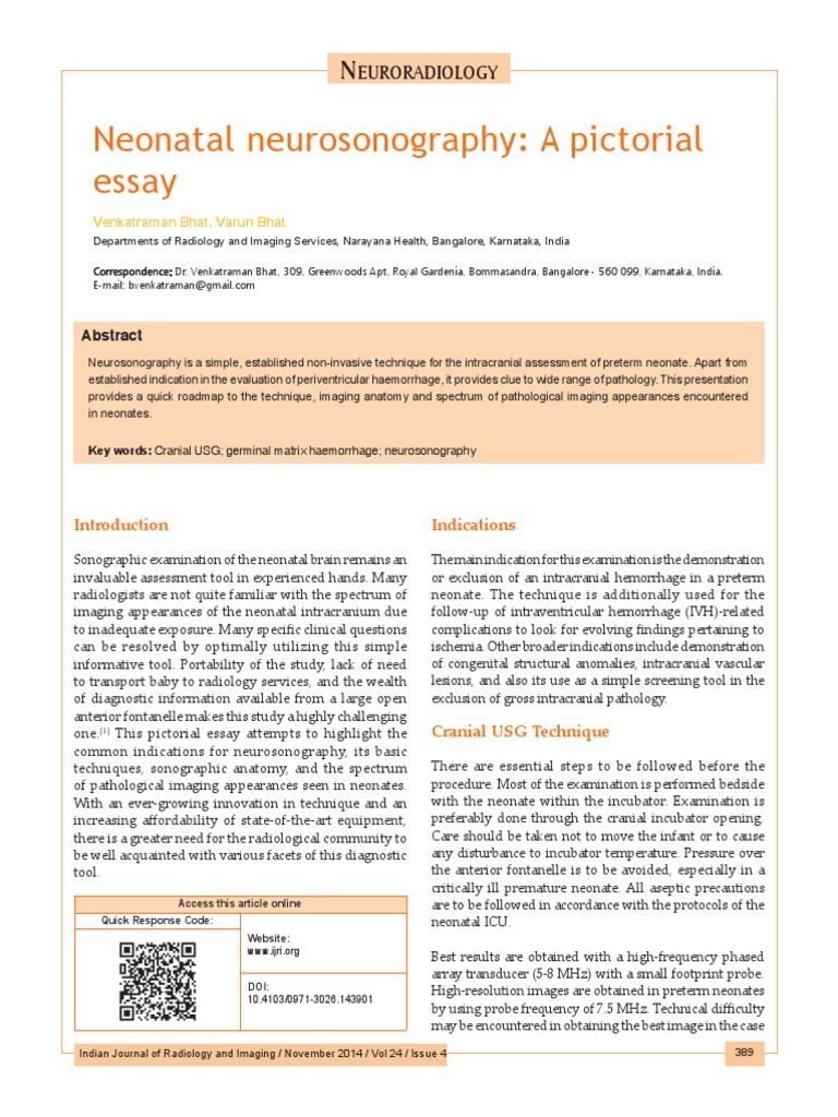 Neonatal Neurosonography: A Pictorial Essay: Euroradiology | PDF ...