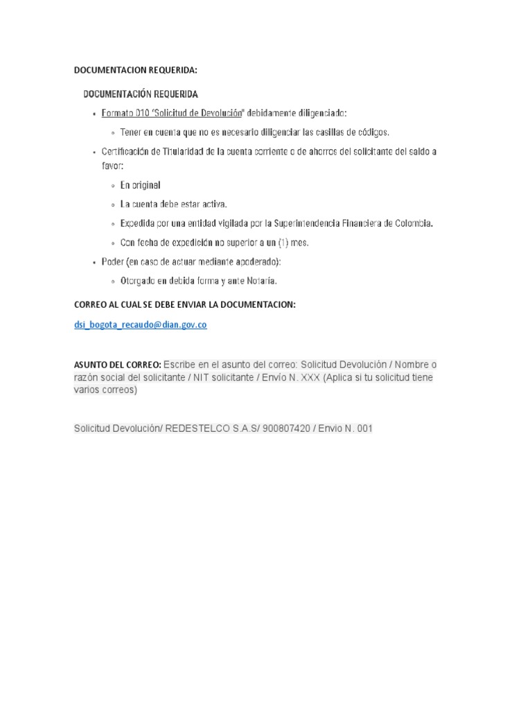 Documentacion Requerida | PDF