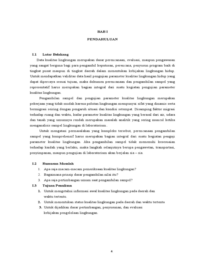 Pengambilan Sampel Kualitas Lingkungan | PDF