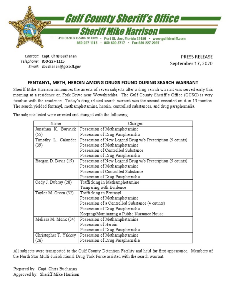 Fentanyl Meth Heroin Among Drugs Found During Search Warrant | PDF ...