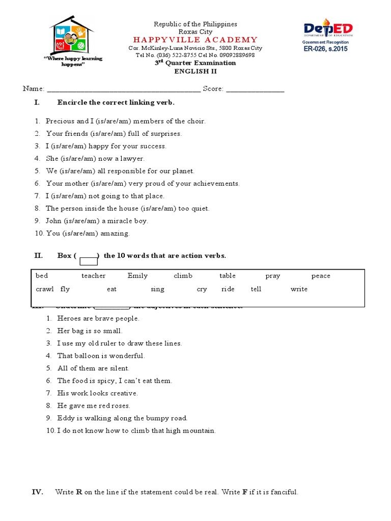 Grade 2 English 3rd Quarter | PDF