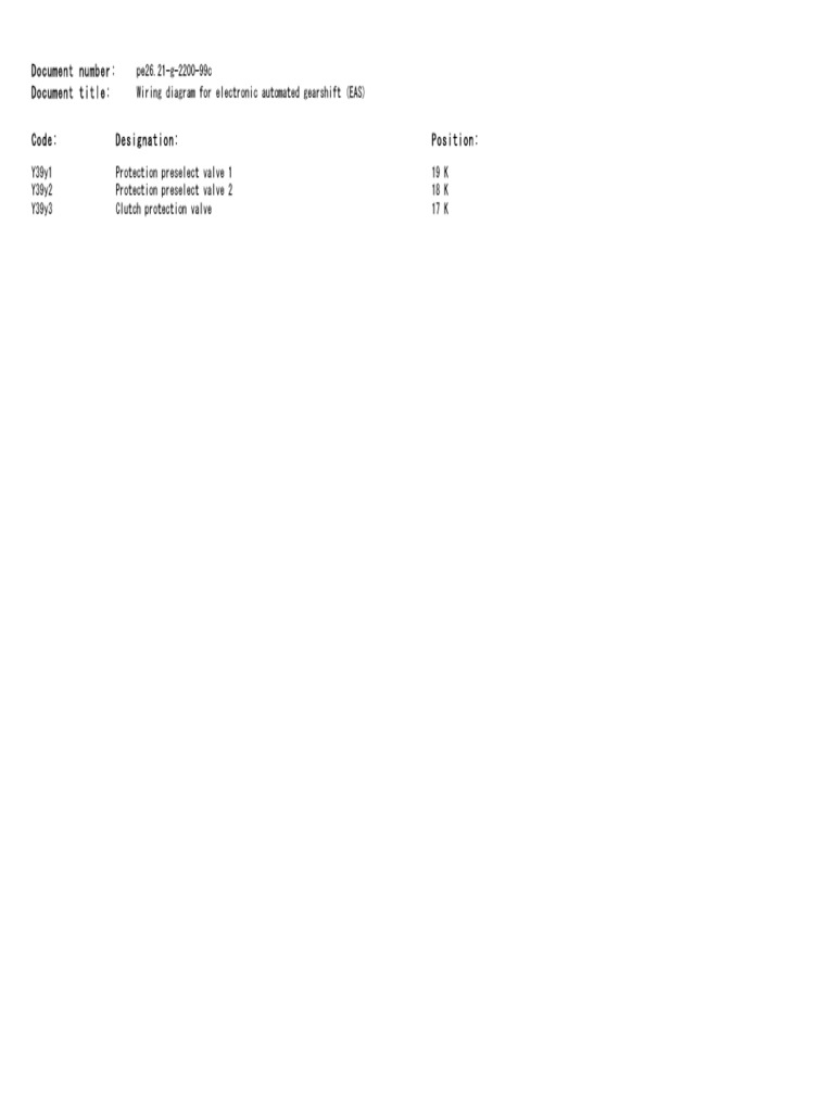 Wiring Diagram For Electronic Automated Gearshift (EAS) | PDF