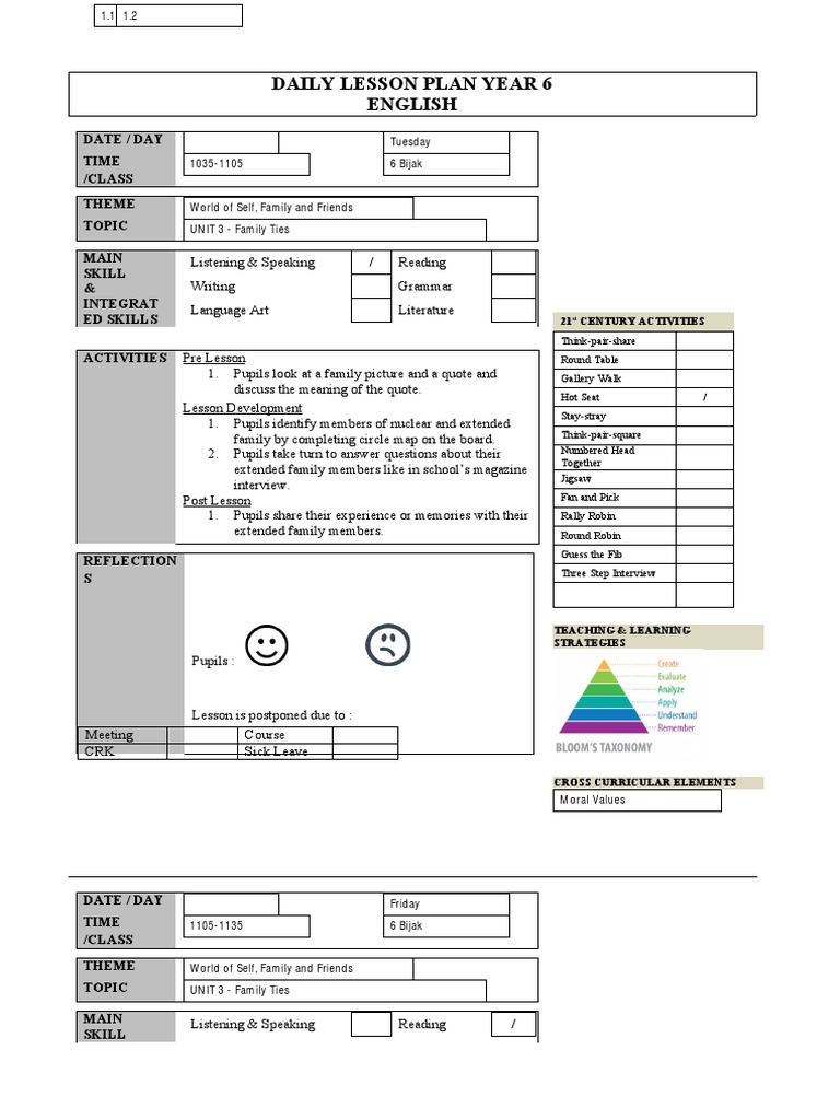 Y6 Family Ties | PDF | Lesson Plan | English Language