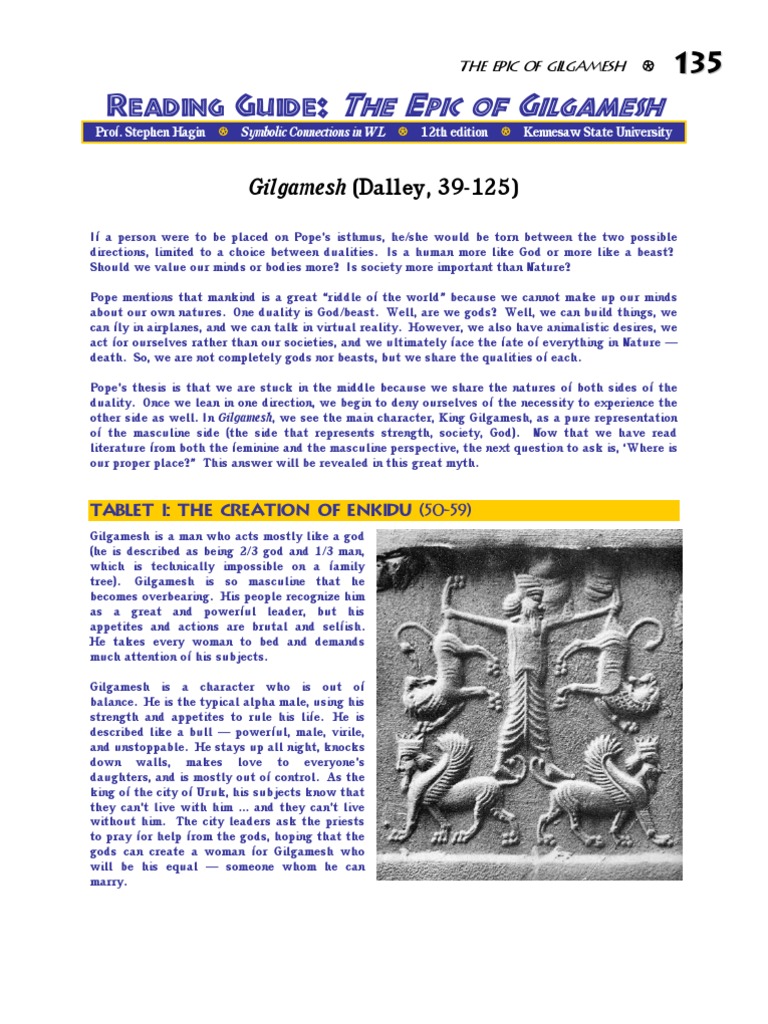 Epic of Gilgamesh Study Guide | Epic Of Gilgamesh | Comparative Mythology