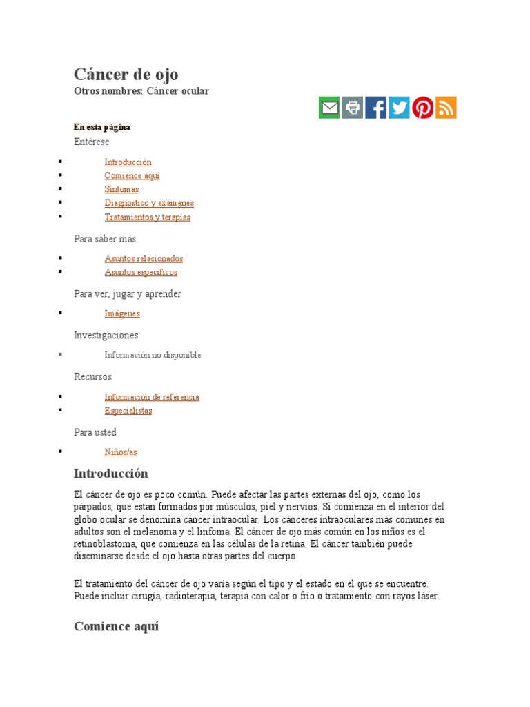 Información completa sobre los diferentes tipos de cáncer de ojo ...