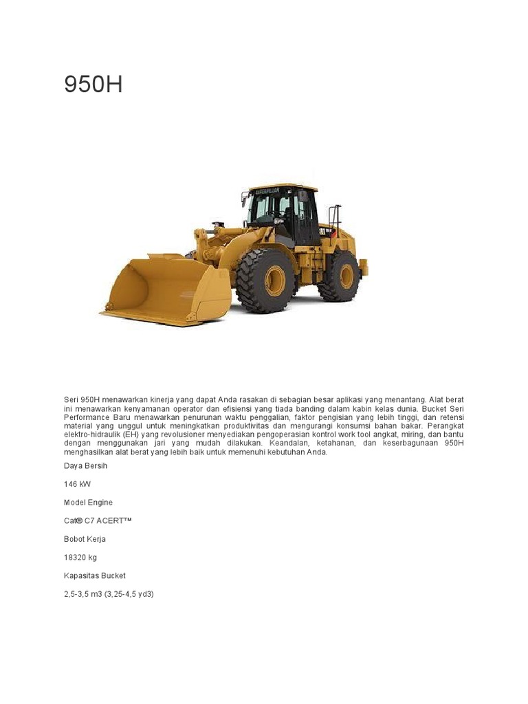 CAT 950H Spesifications | PDF