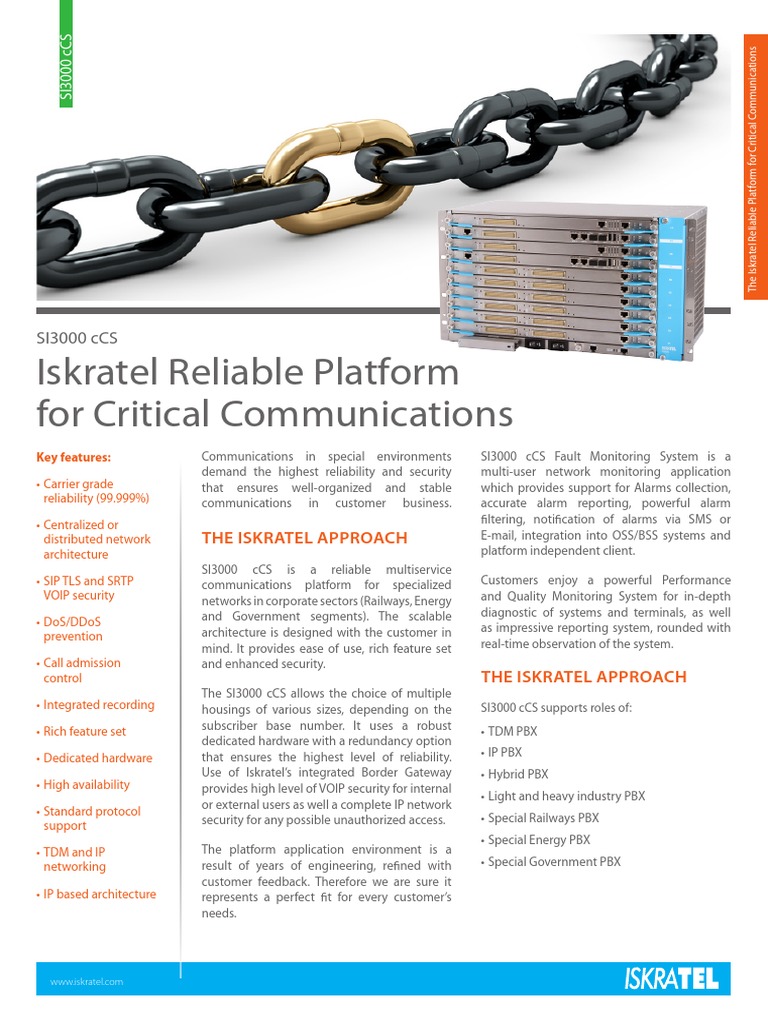 SI3000 CCS Iskratel Reliable Platform For Critical Communications - Leaflet - en - Web | PDF ...