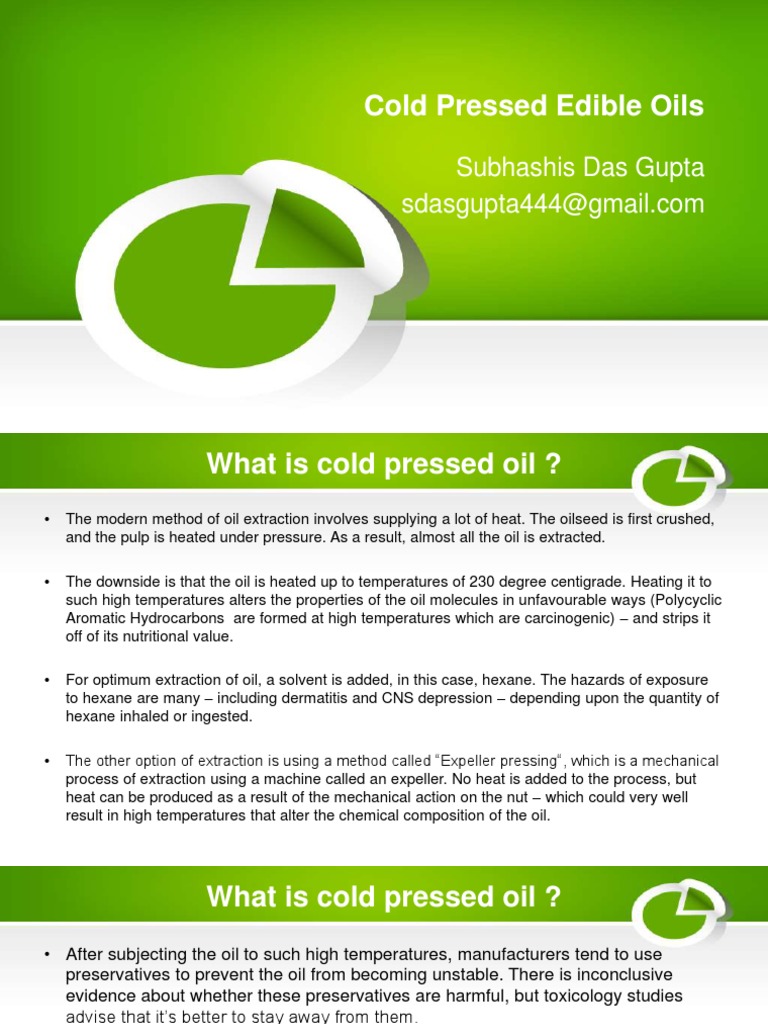 Cold Pressed Edible Oils: Subhashis Das Gupta | PDF | Polyunsaturated Fat | Omega 3 Fatty Acid