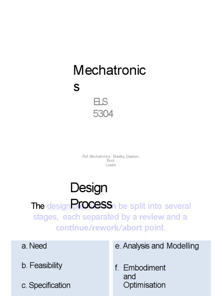 Mechatronics Design Process Overview | PDF | Mechatronics | Systems Engineering