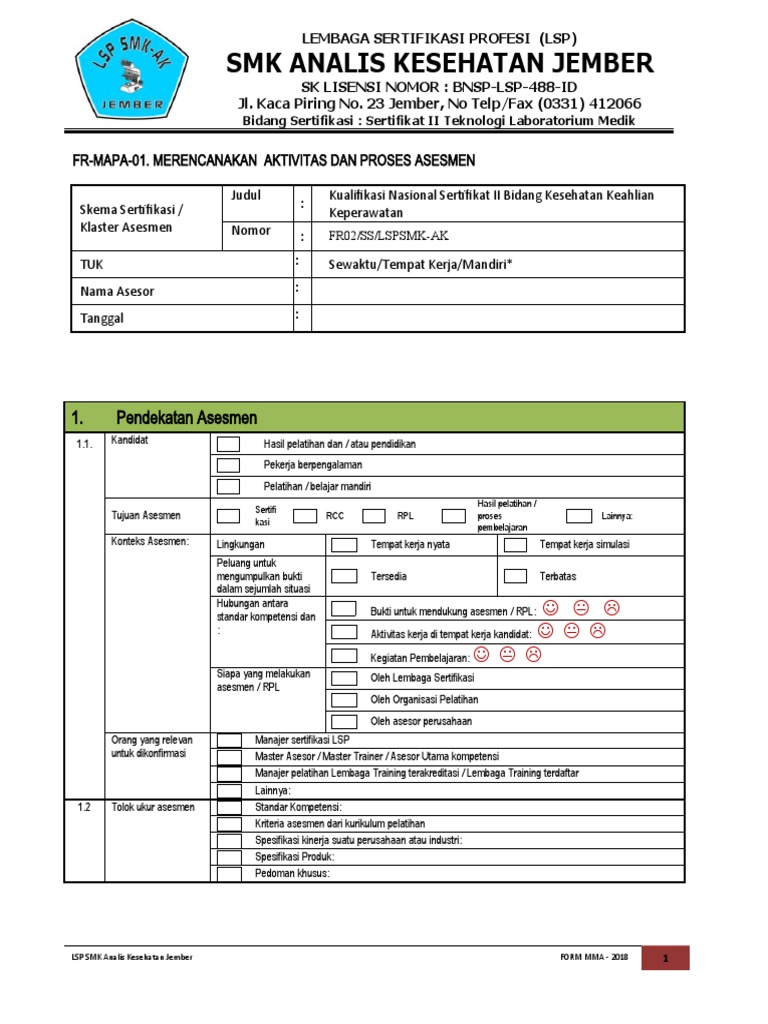 FORM MAPA 1 Paling Baru | PDF