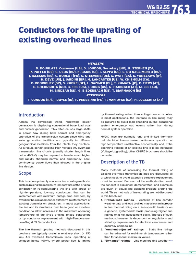 Conductors For The Uprating of Existing Overhead Lines: Technical ...