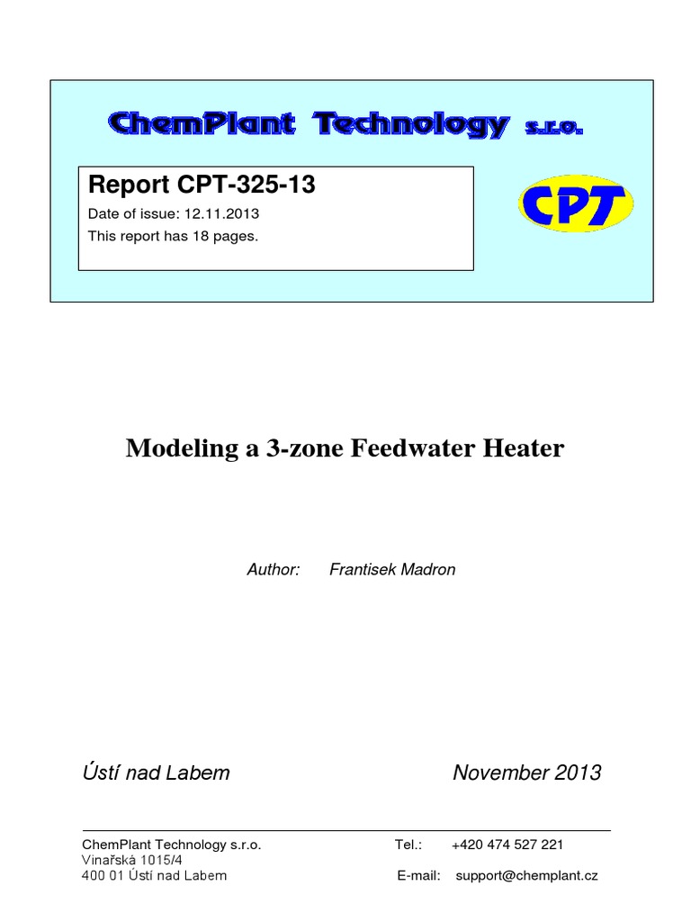 CPT-325 - 13 - Model of A 3-Zone FW Heater | PDF | Steam | Heat Exchanger