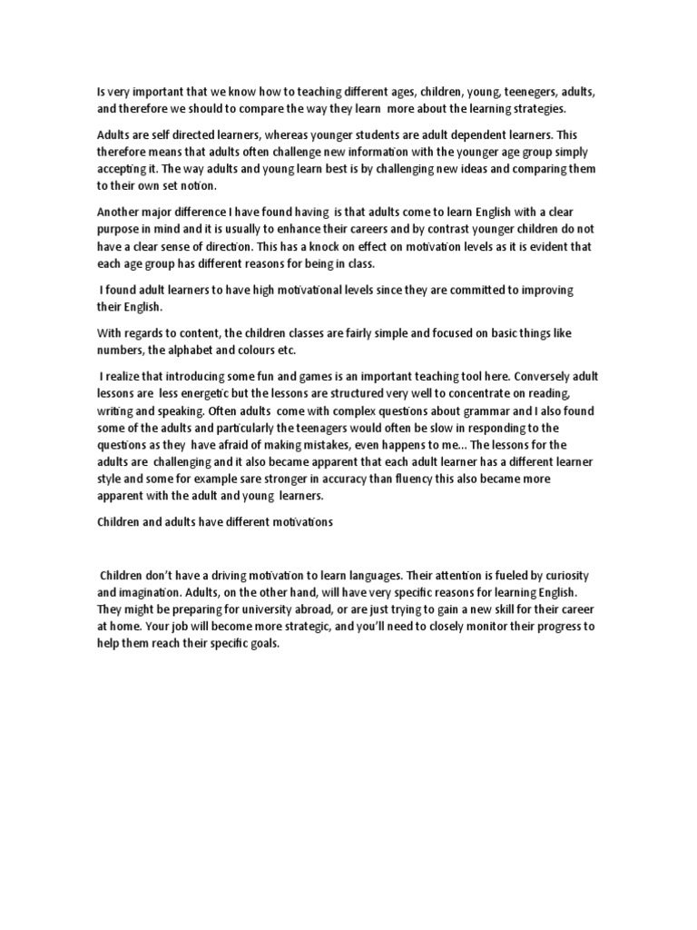 Teaching Strategies for Different Age Groups | PDF | Curiosity | Motivation