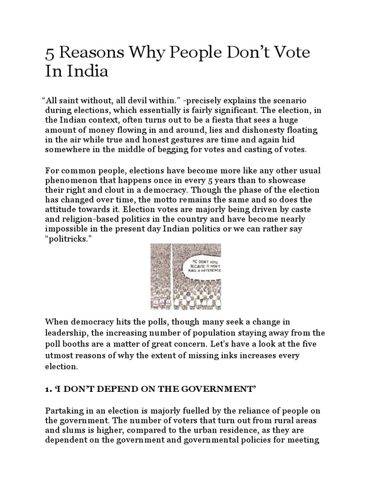 Reasons for Low Voter Turnout in India | PDF | Elections | Political Events
