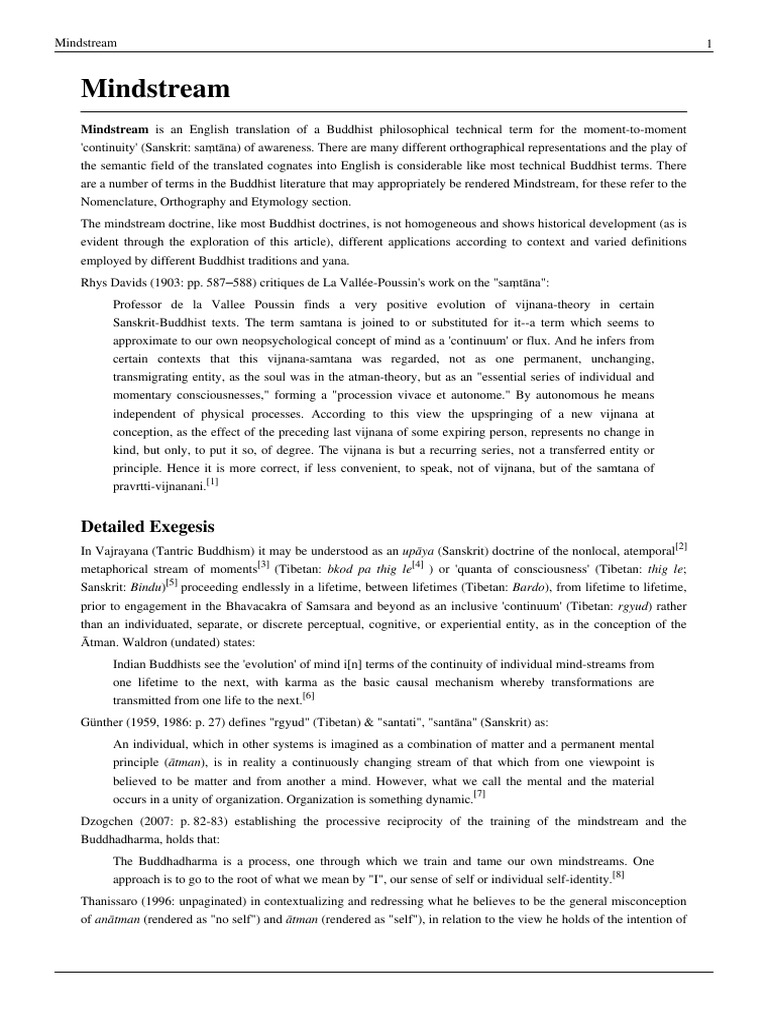 Mindstream PDF | PDF | Spirituality | Nondualism