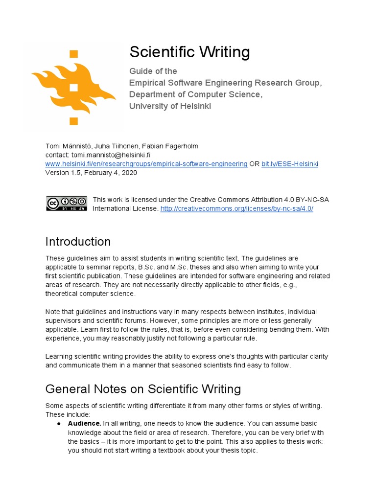 Scientific Writing Guide | PDF | Question | Hypothesis