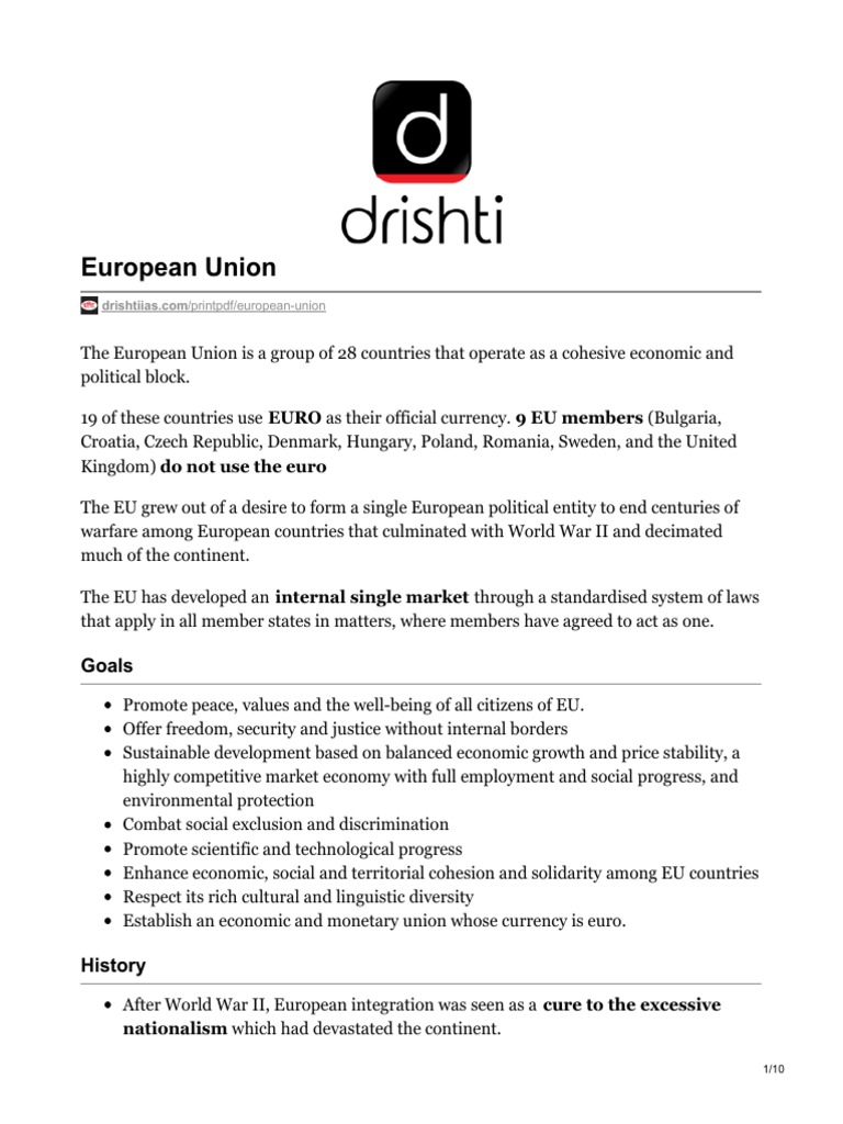 European Union: Goals | Download Free PDF | European Economic Community ...